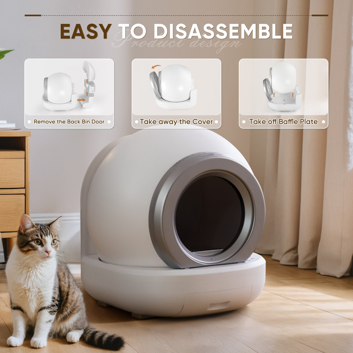 Tucker Murphy Pet™ Automatic Self Cleaning Cat Litter Box With App ...