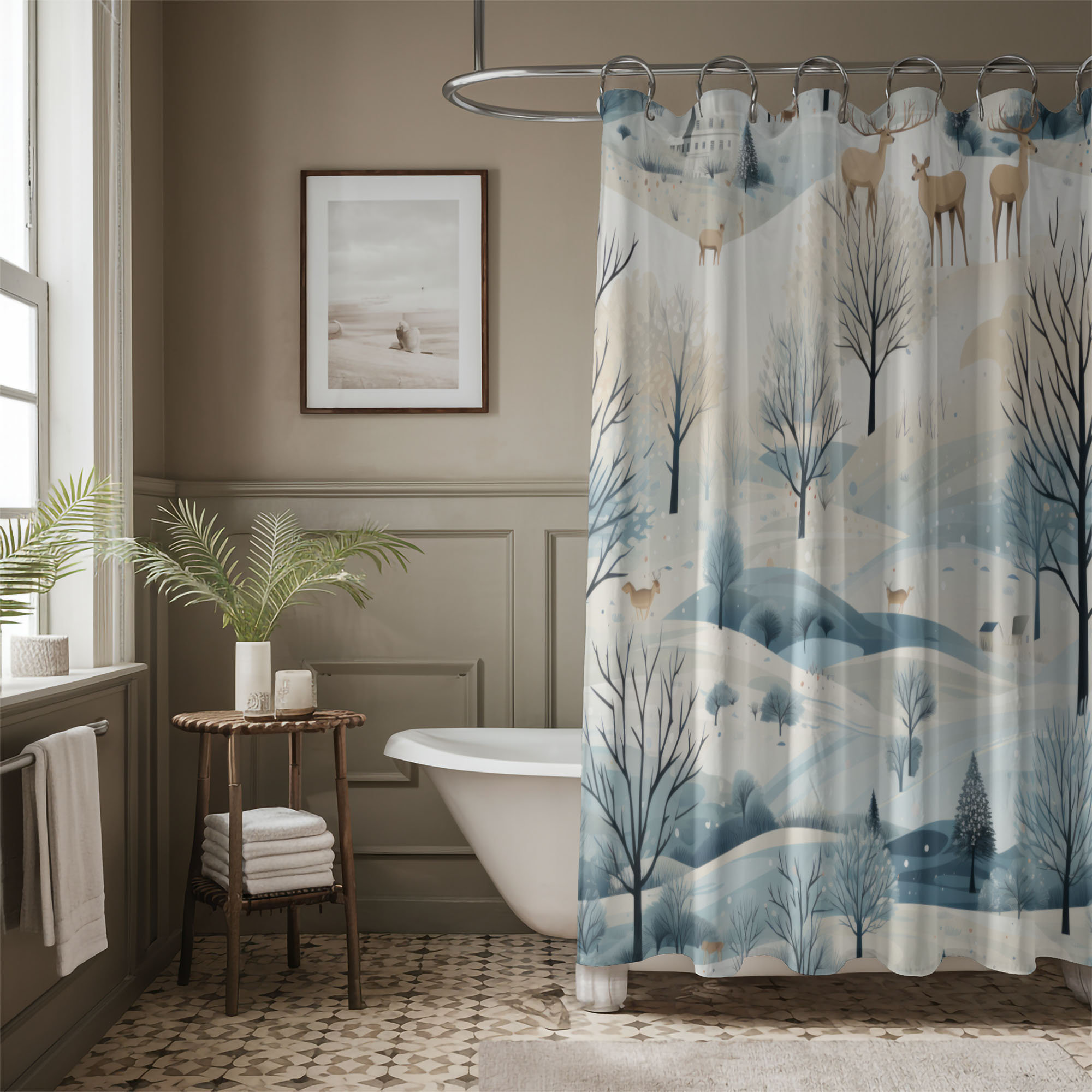 East Urban Home Winter Utopia - Premium Shower Curtain | Wayfair