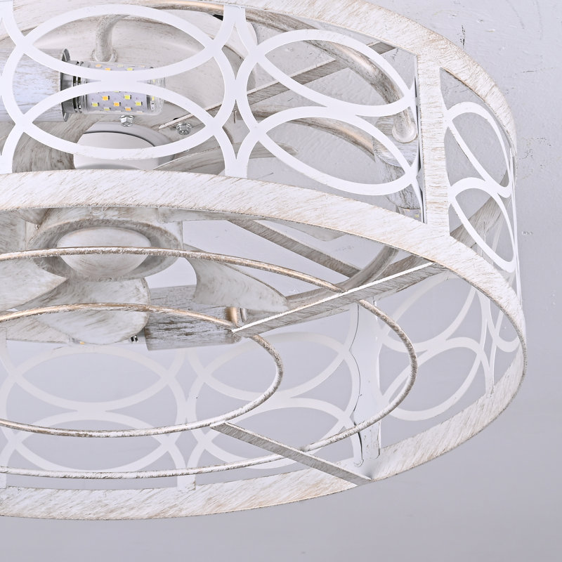 Gracie Oaks Zailey 19.29" Farmhouse Caged Ceiling Fan with Remote ...