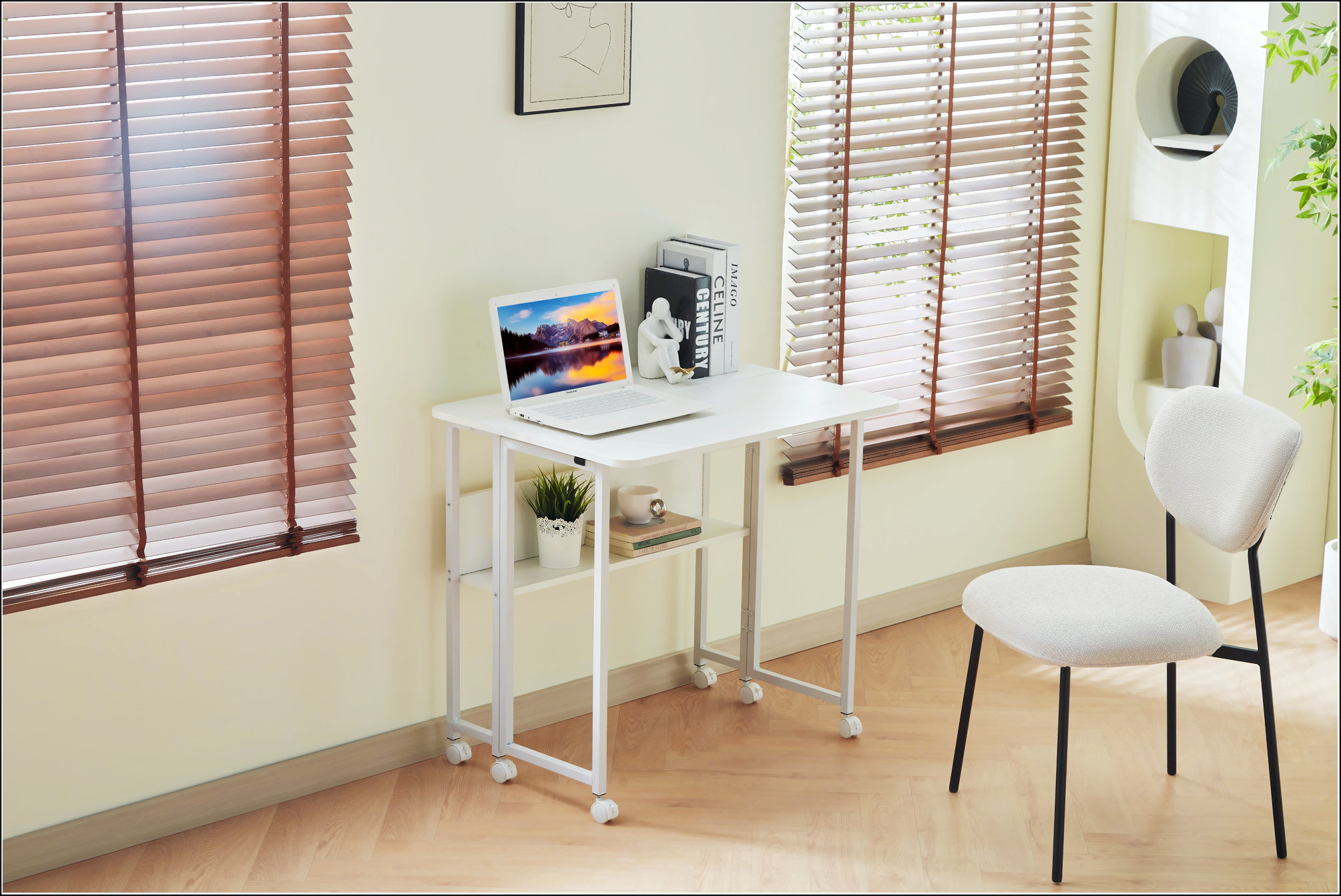 Ivy Bronx Compact Folding Desk For Small Spaces, Ideal For Home Office ...