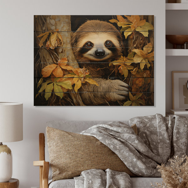 Loon Peak® Sloth On Branch Serenity II On Wood Print - Wayfair Canada