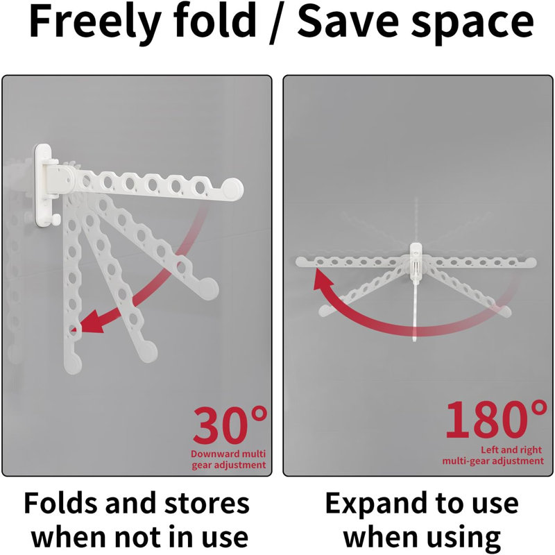 Rebrilliant Foldable Wall-Mounted Drying Rack | Wayfair