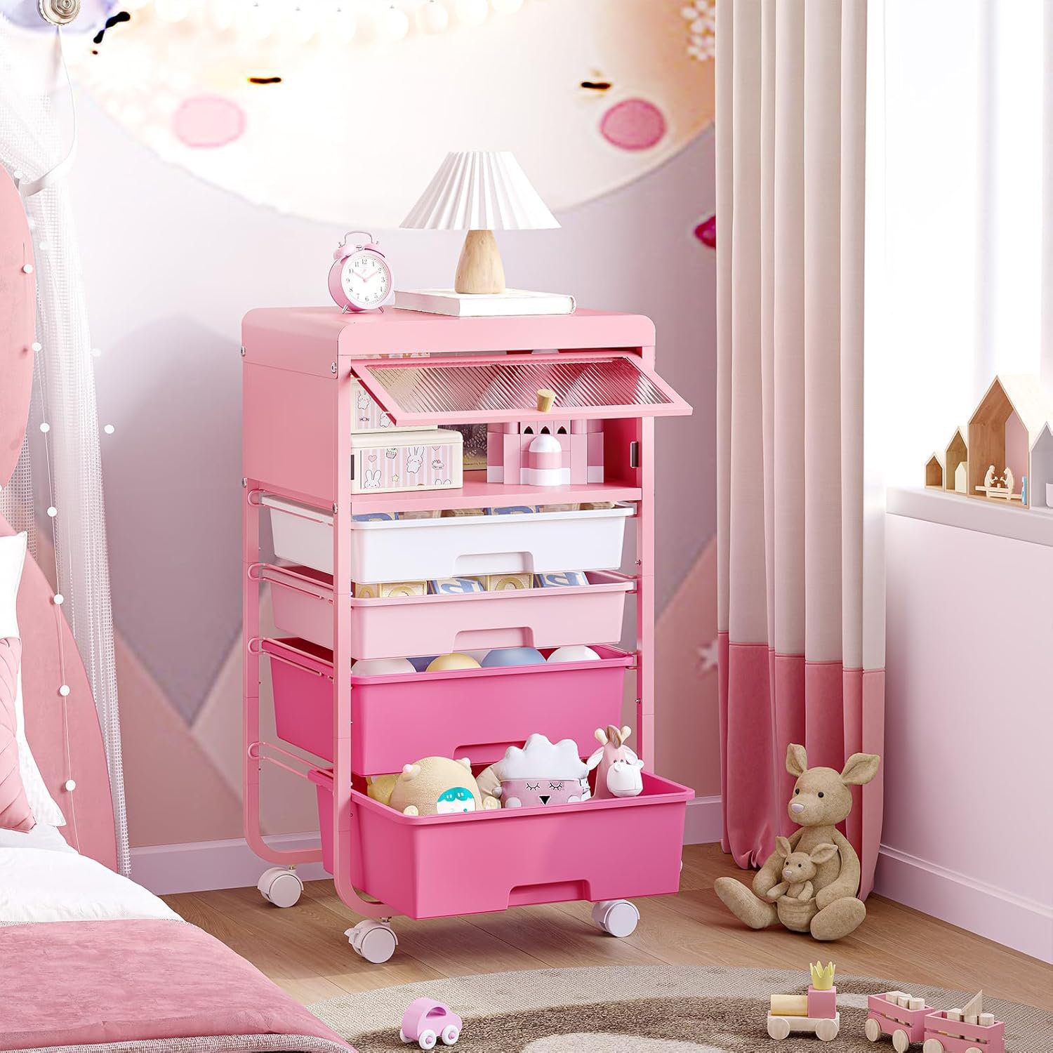 Rebrilliant Utility Cart With 4 Drawers,Craft Cart,Storage Cart,Rolling ...