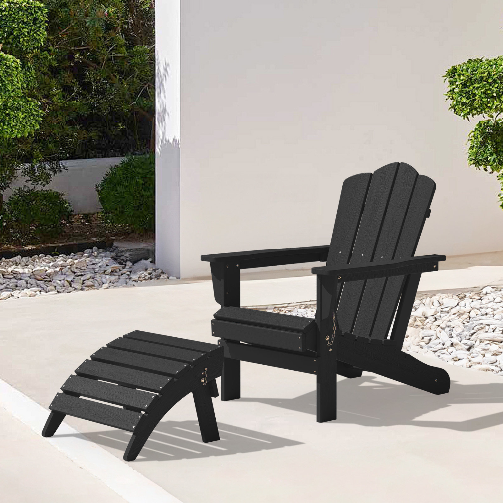 Ebern Designs Repose-pieds extérieur pliable Spanjian pour chaises ...