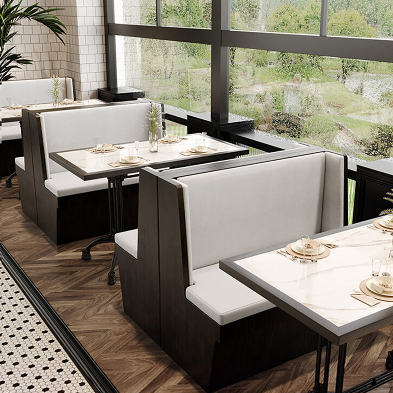 Visual card holder Stylish Minimalist Cafe Restaurant Benches Faux ...