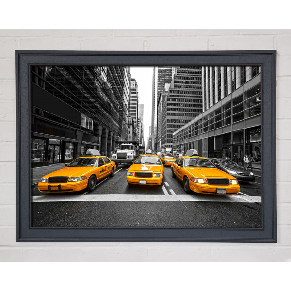 Brayden Studio Yellow Taxi Cabs In NYC - Single Picture Frame Print ...
