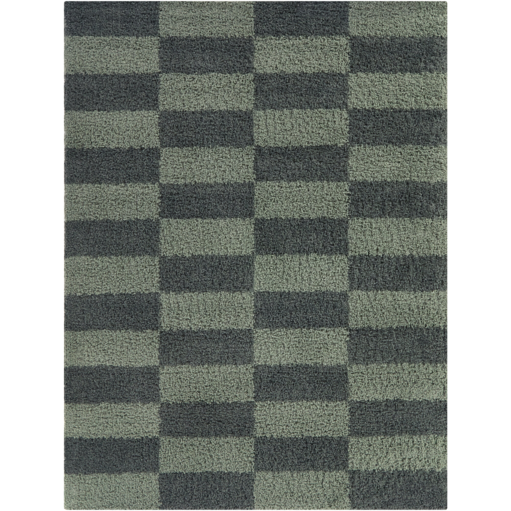 George Oliver Dixon Green Checkered Shag Area Rug - Wayfair Canada