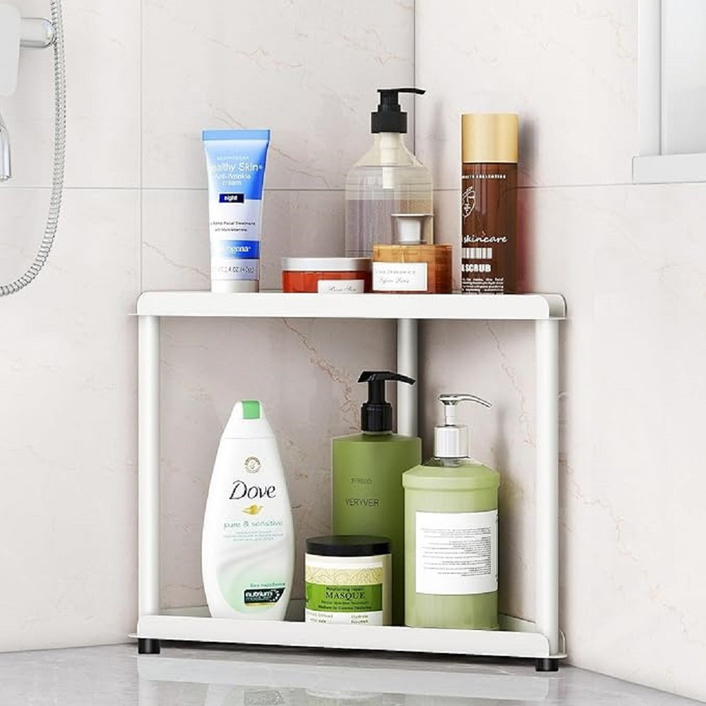 Latitude Run® Shower Organizer Stand, 2-Tier Standing Shower Caddy ...