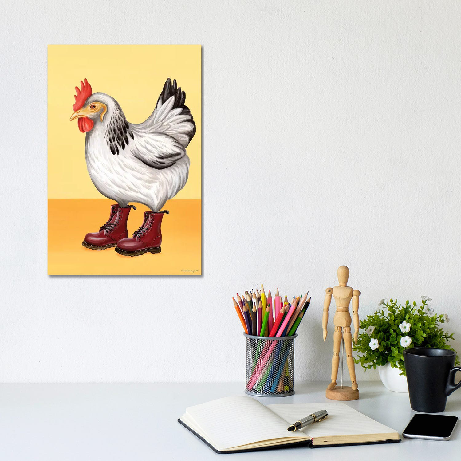 East Urban Home Hen Docs by Amélie Legault - Painting Print | Wayfair