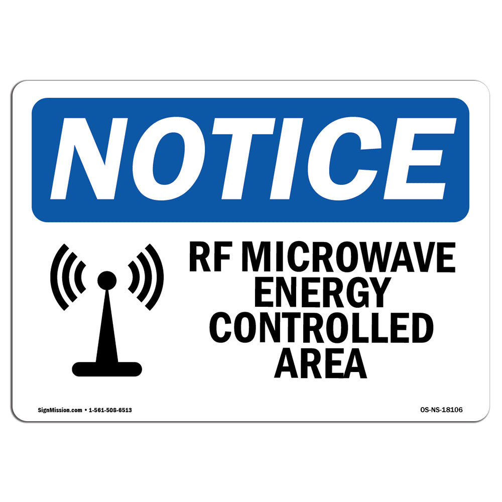SignMission OSHA Notice - Rfmicrowave Energy Controlled Area Sign With ...