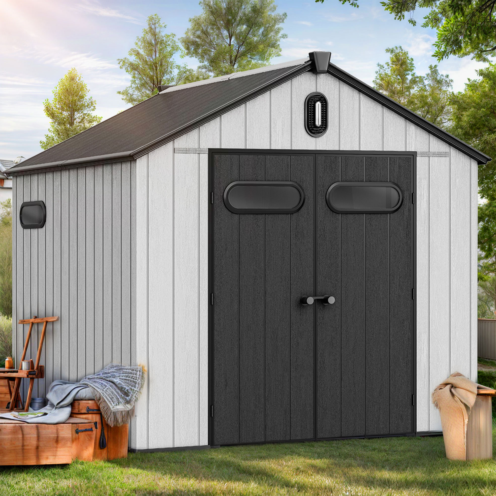 Edrosie Inc Double Door Outdoor Resin Storage Shed - Wayfair Canada