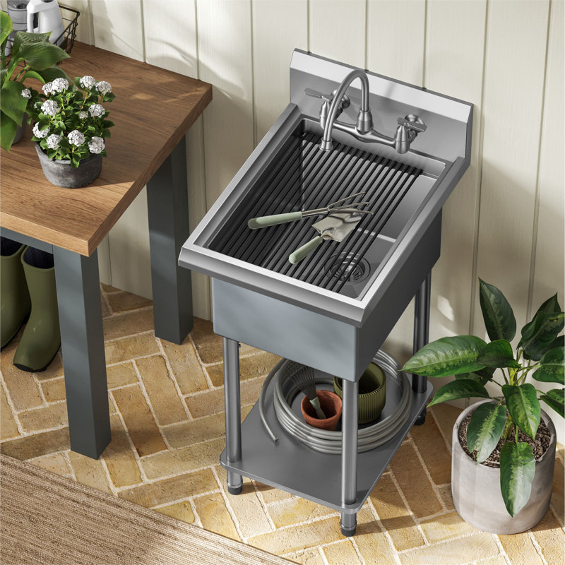 KRAUS Kore 18-Gauge Workstation Stainless Steel Single Bowl Commercial ...