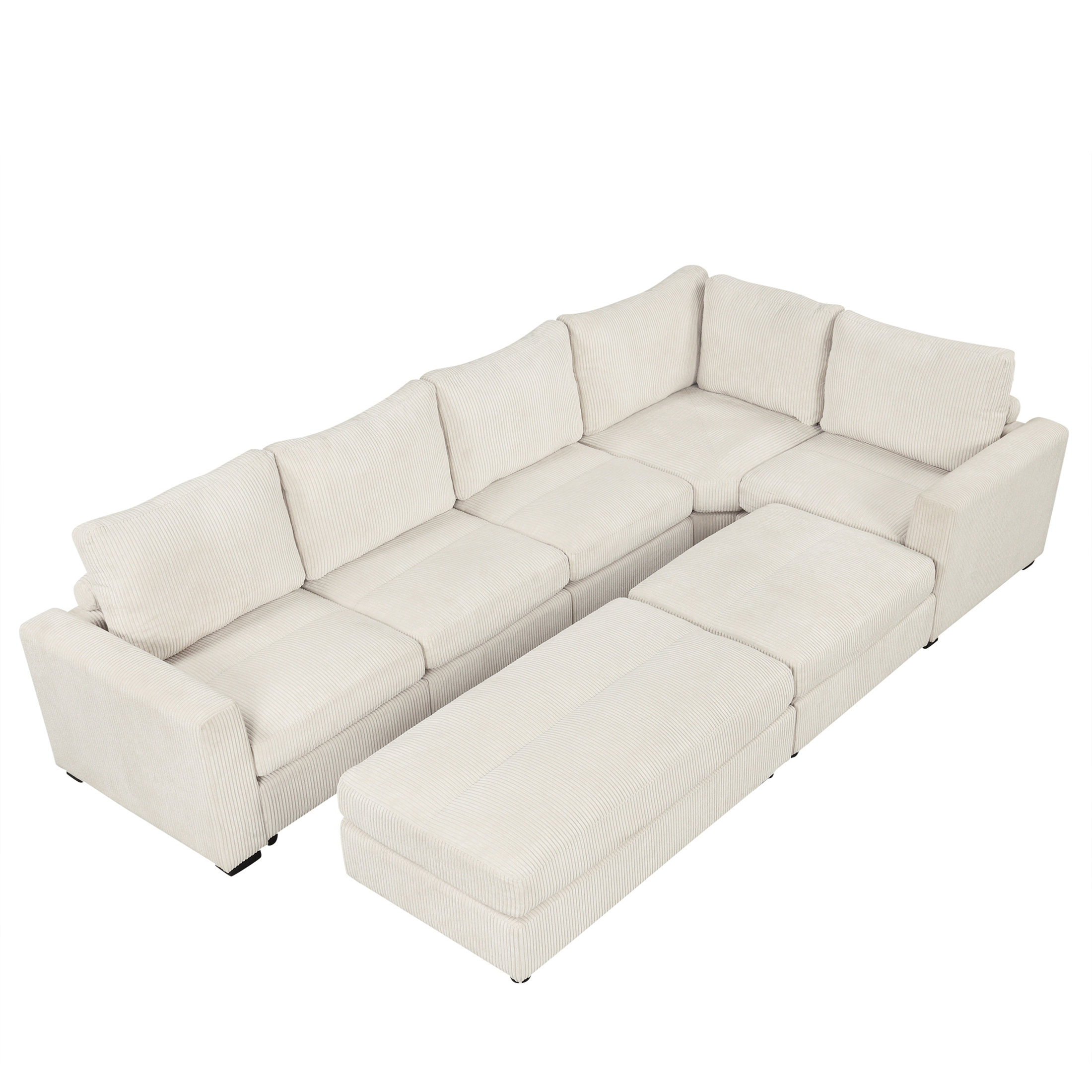 Latitude Run® 121.3" Sectional Couch Sofa Bed Modular Sofa with Two ...
