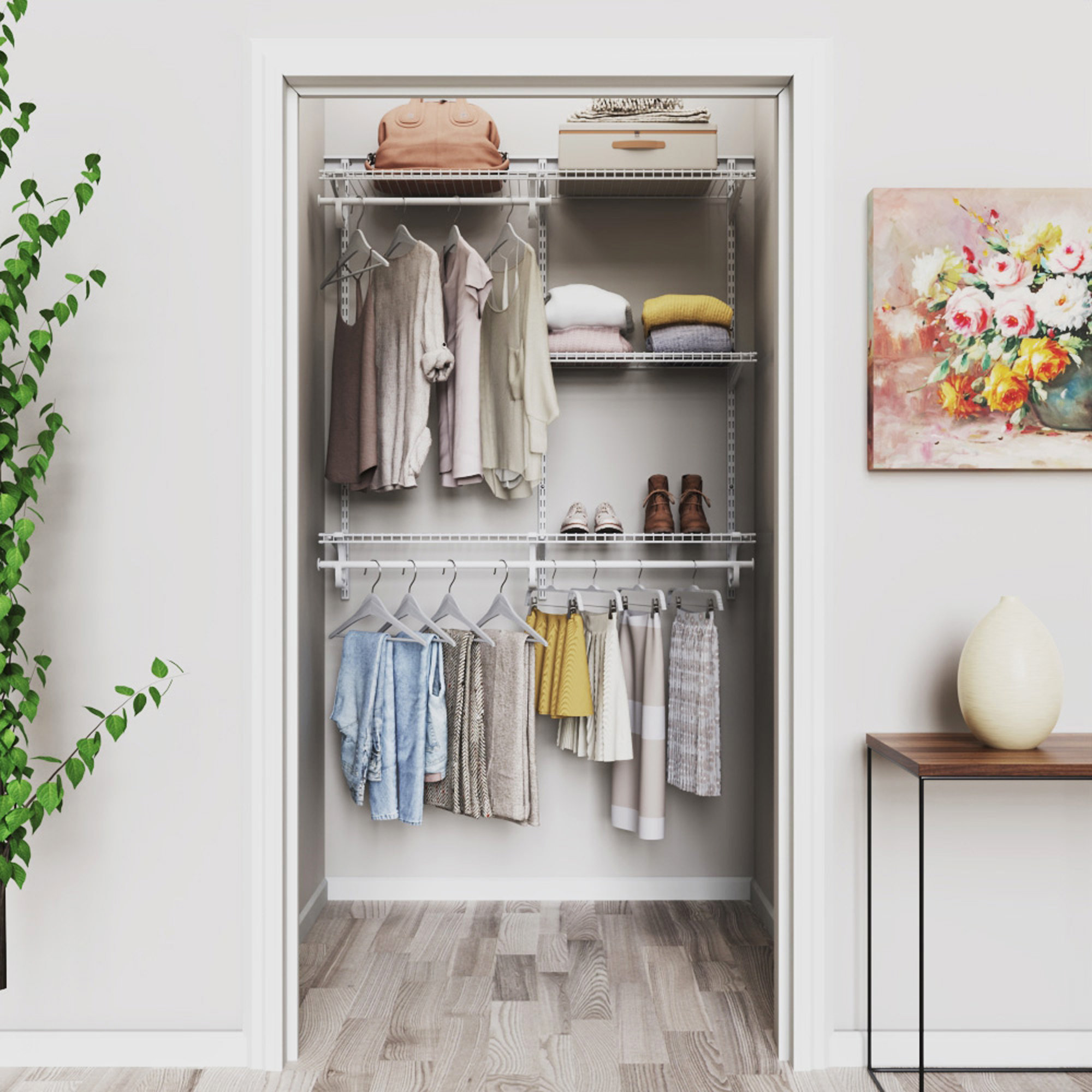 Closetmaid Adjustable ShelfTrack Wardrobe or Utility Clothes Rail ...