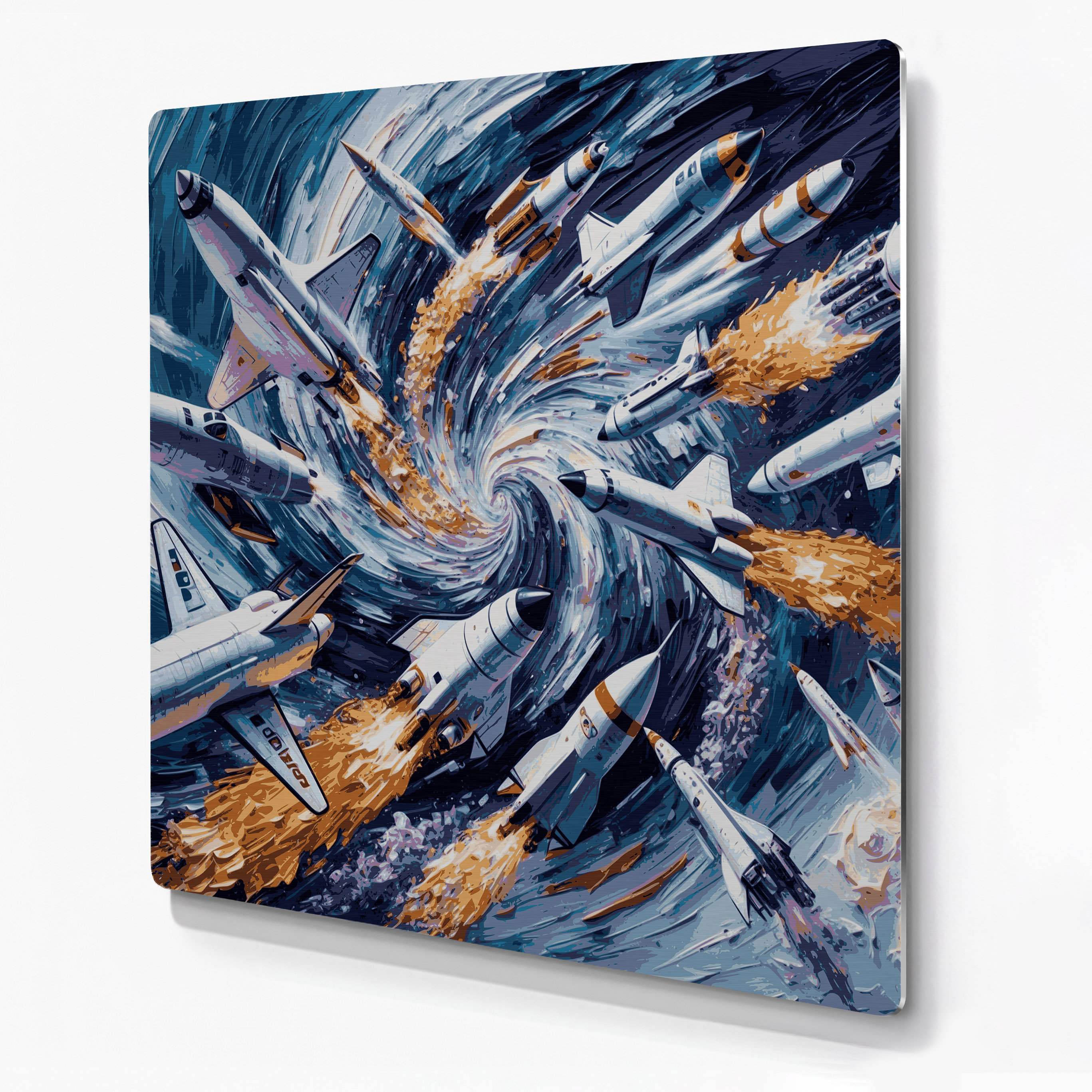 Brayden Studio Transportation Space shuttles and rockets Grey Metal ...
