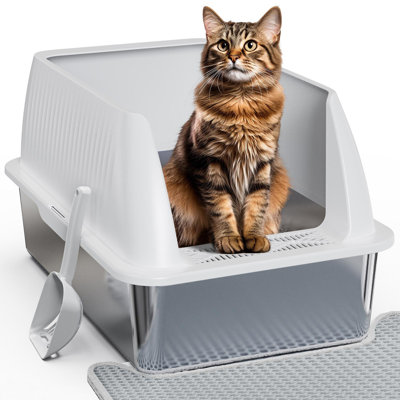 Tucker Murphy Pet™ Extra Large Stainless Steel Litter Box & Reviews ...
