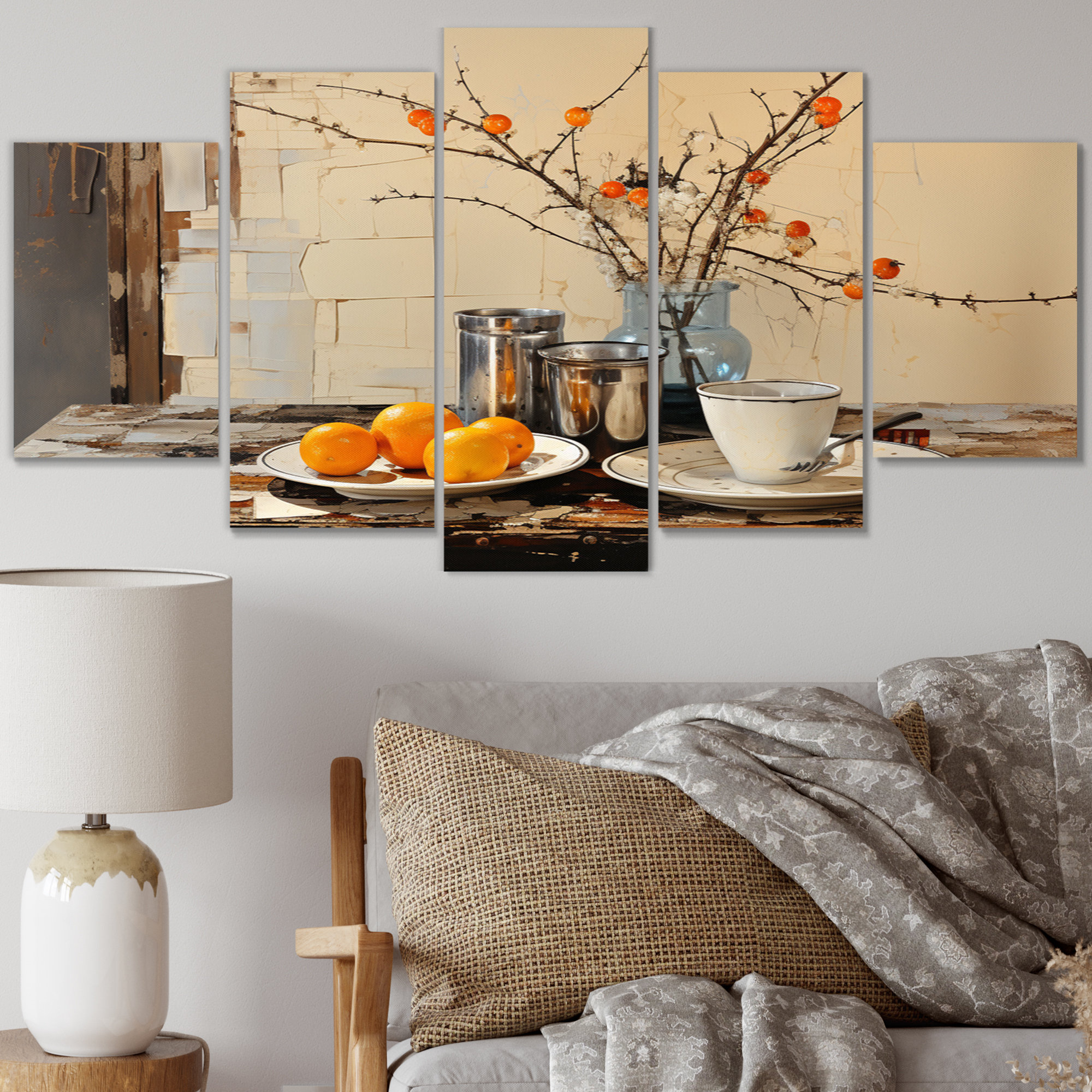 Design Art Breakfast Morning Feast I - Food & Beverage Metal Wall Decor ...