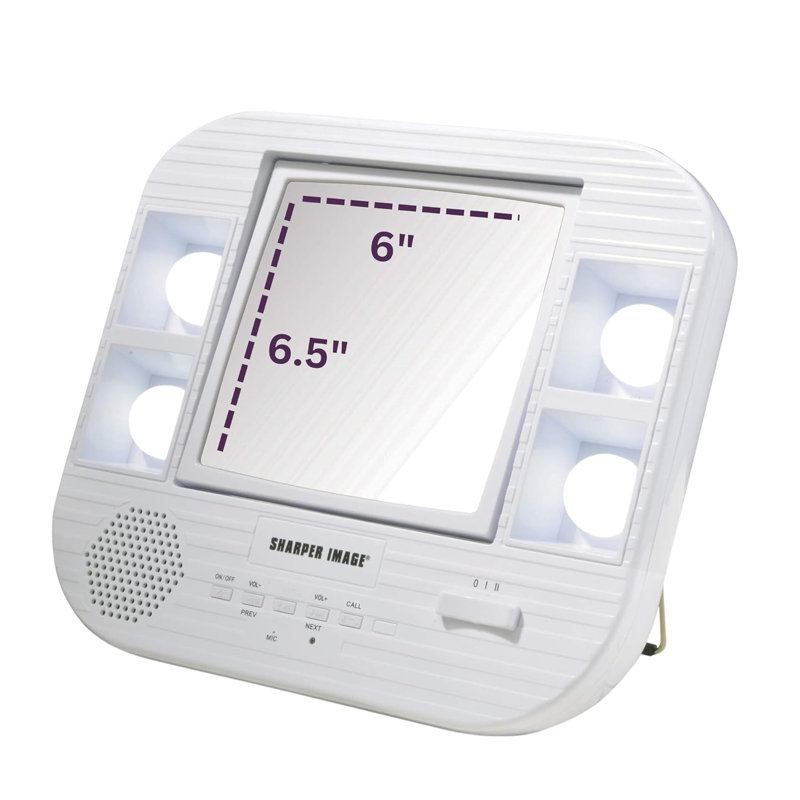 Jerdon Lighted Tabletop Magnified Makeup Mirror with Bluetooth, Plug In ...
