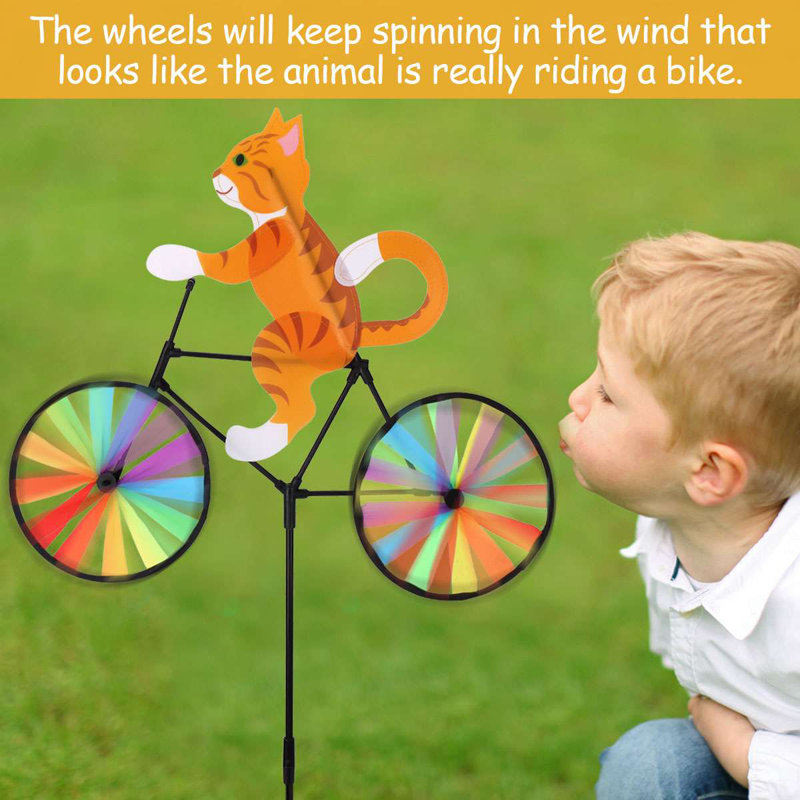 Arlmont & Co. Nefsad Animal Riding Bike Wind Spinner Outdoor Windmill ...