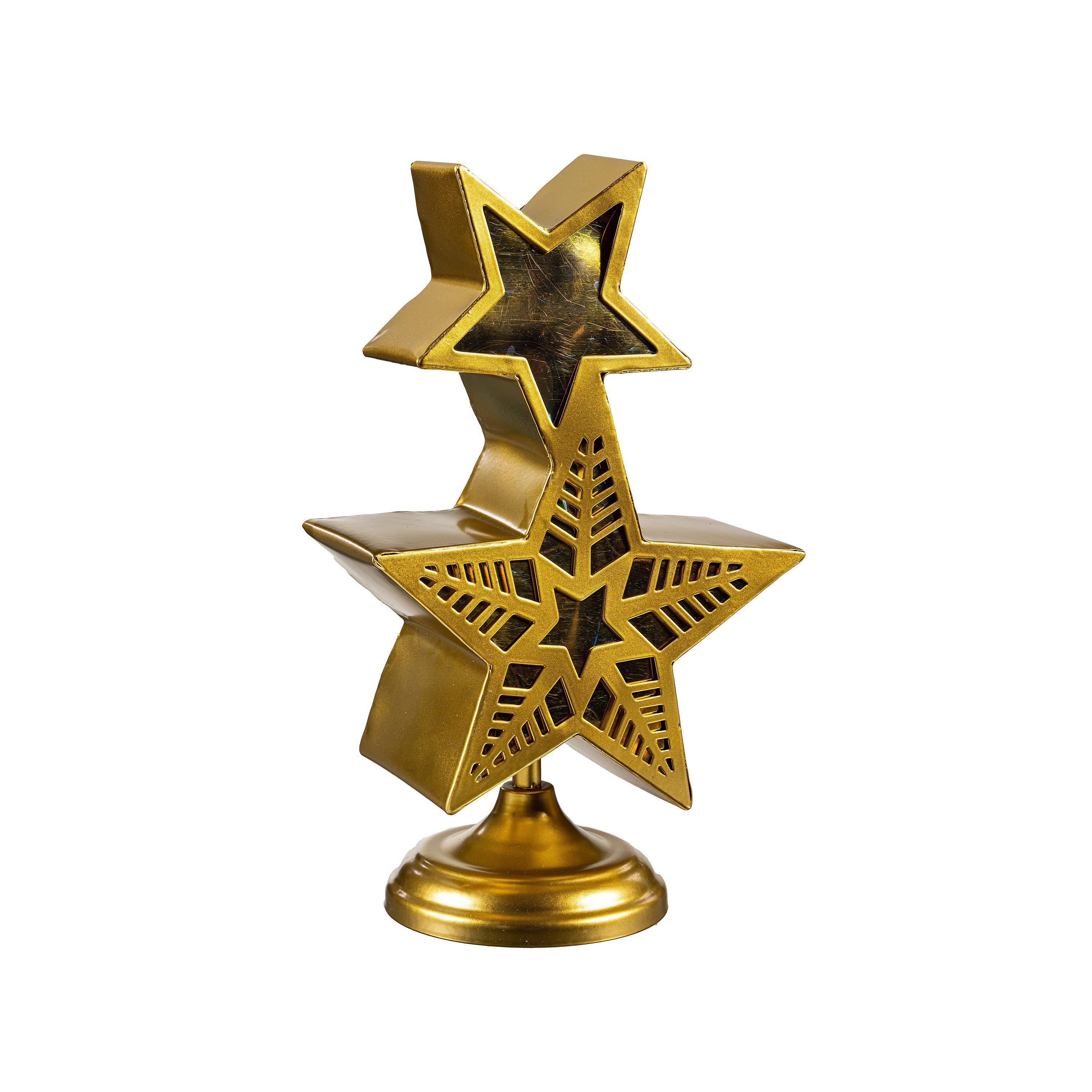 Ebern Designs LED Color Changing Stacked Star Garden Statue, 14"H | Wayfair