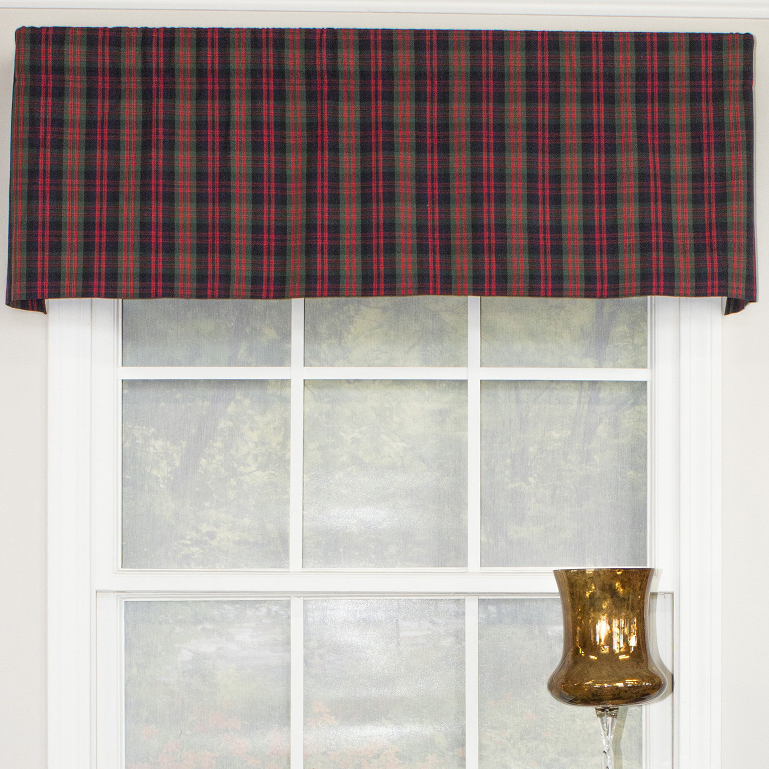 August Grove® Shana Plaid Straight 51" Window Valance | Wayfair