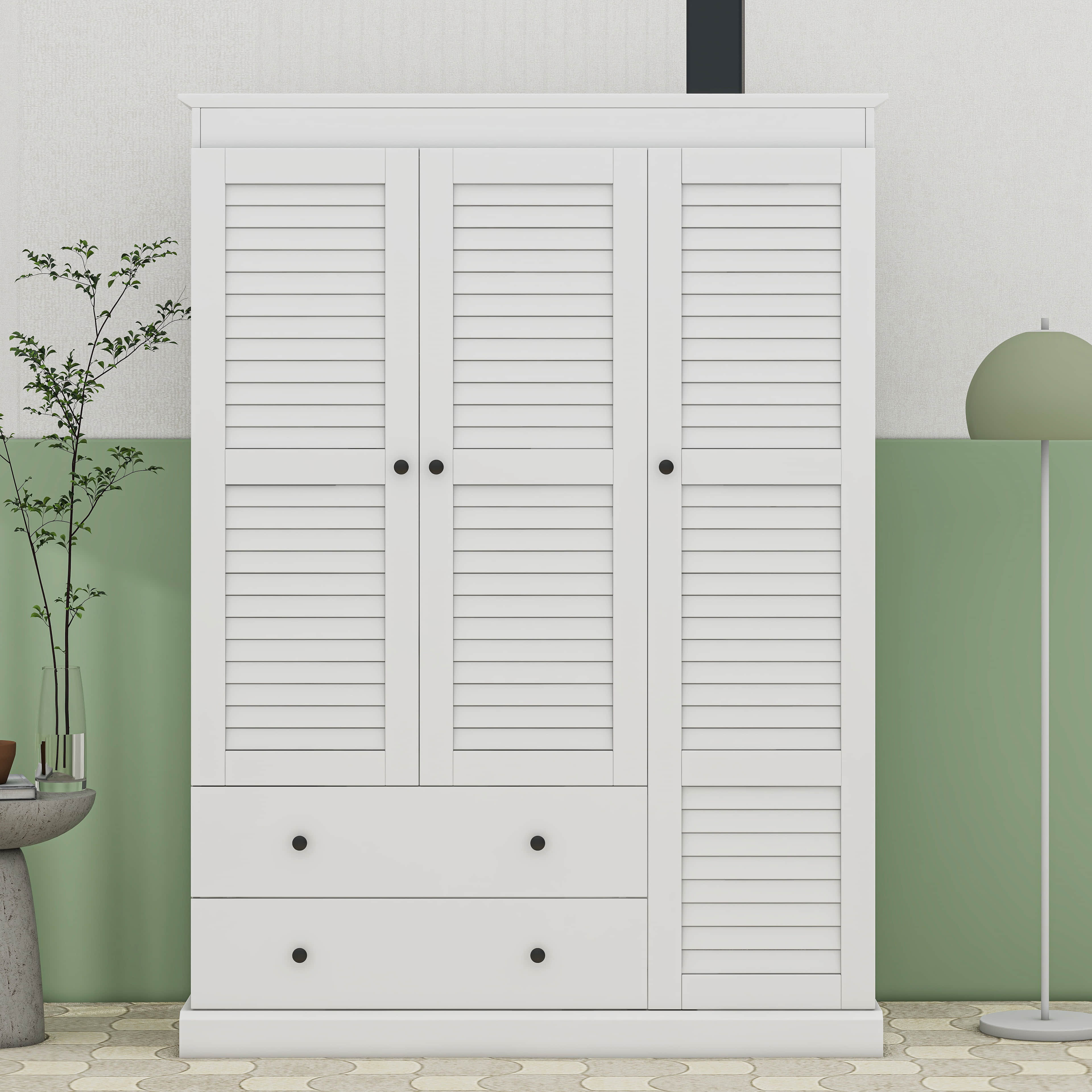 Cosmic 3 Shutter Door Wardrobe Armoire Closet With 2 Drawers | Wayfair