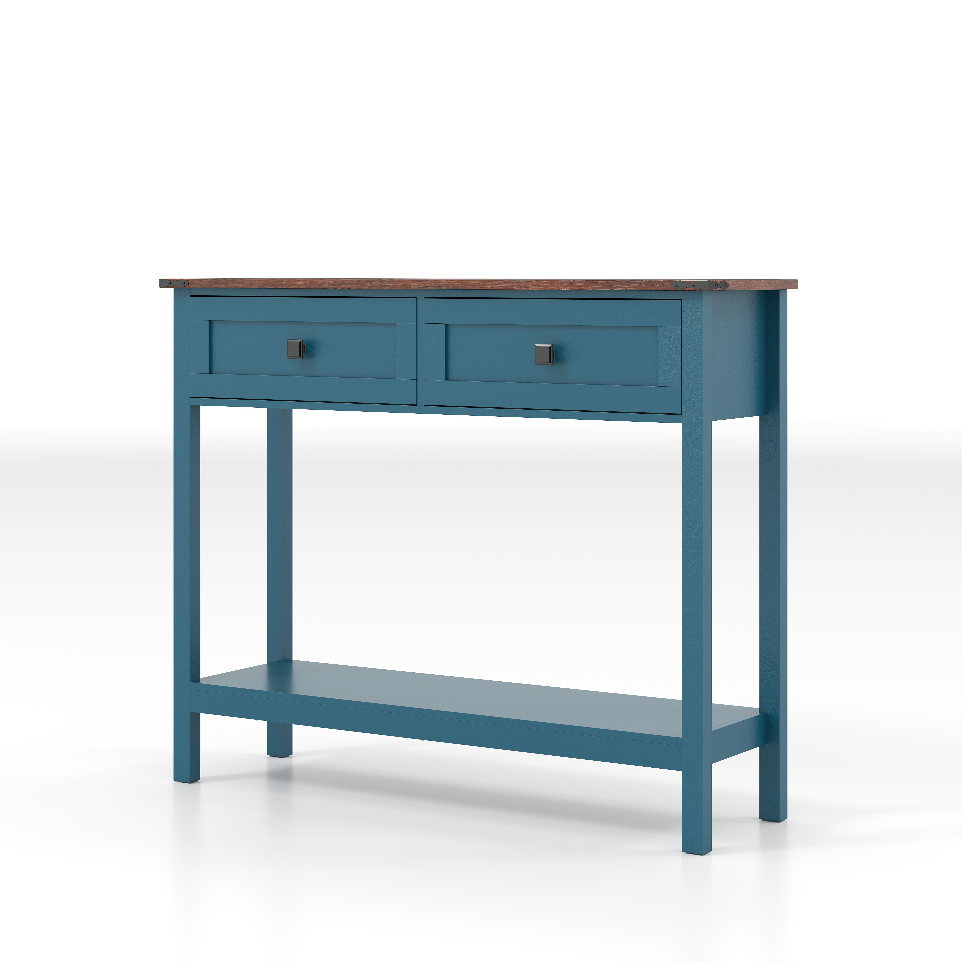 Ophelia & Co. Farmhouse Style Console Table with 2 Drawers and Shelf ...