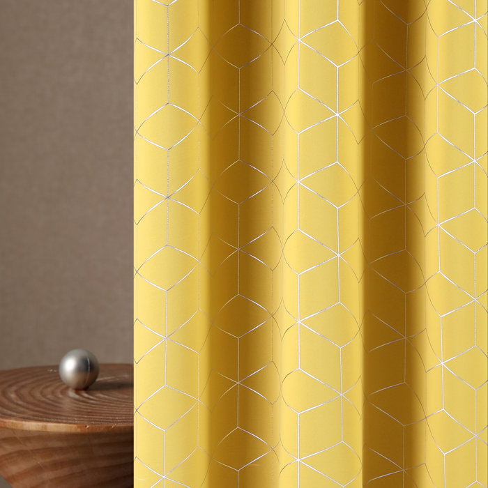 Deconovo Silver Diamond Pattern Curtain Pair | Wayfair