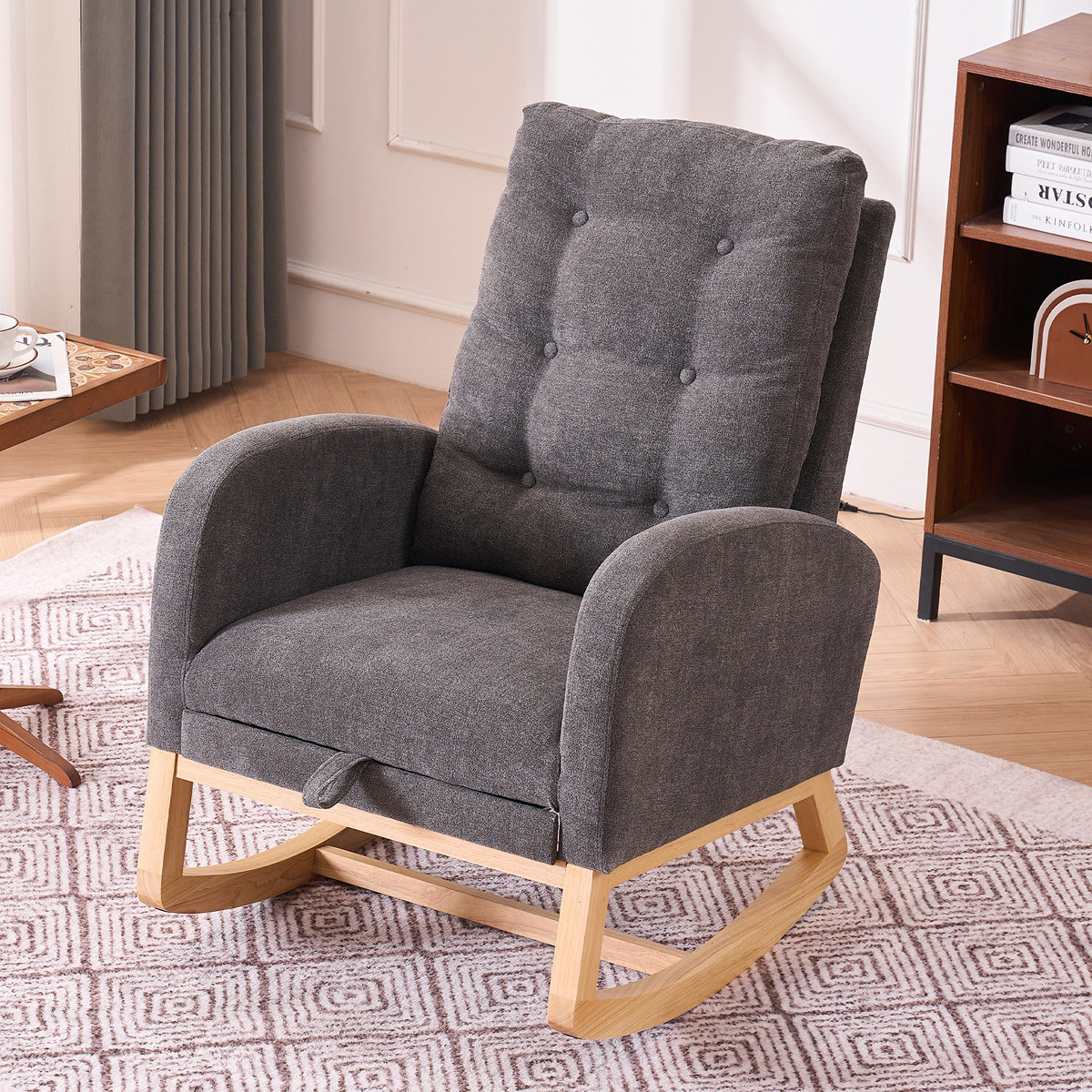 Isabelle & Max™ Accent Rocking Chair With Footrest High Back Rubber ...