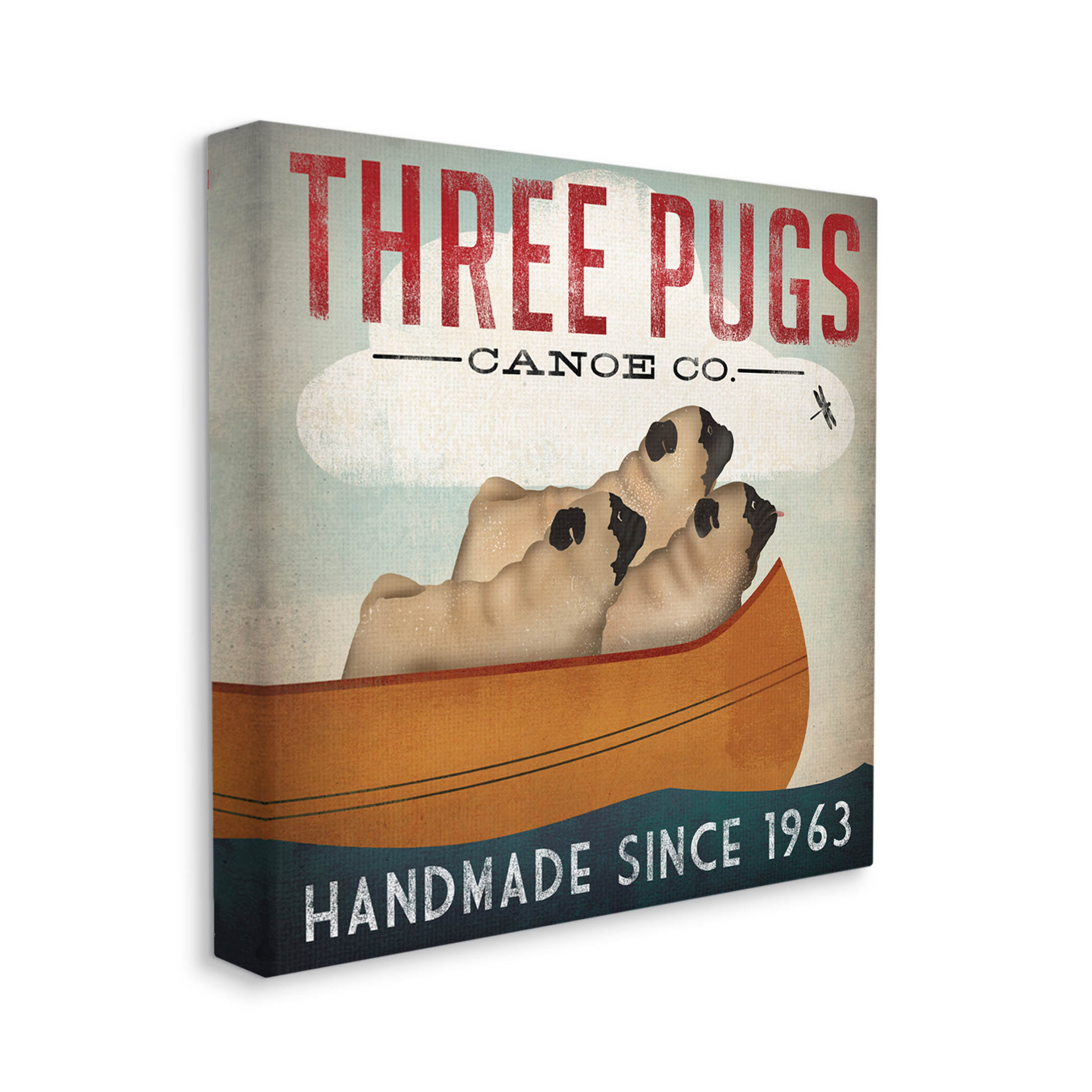 Winston Porter " Three Pugs Canoe Vintage Company Sign " | Wayfair