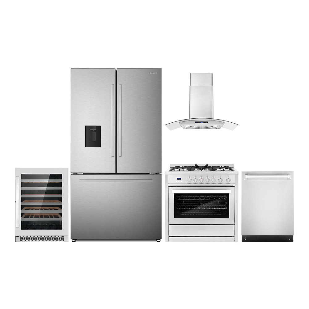 Cosmo Ensemble de cuisine 5 pièces avec hotte murale au gaz 36 po ...