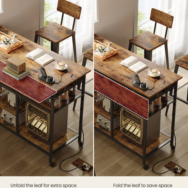 17 Stories Kitchen Workbench With Extendable Worktop | Wayfair