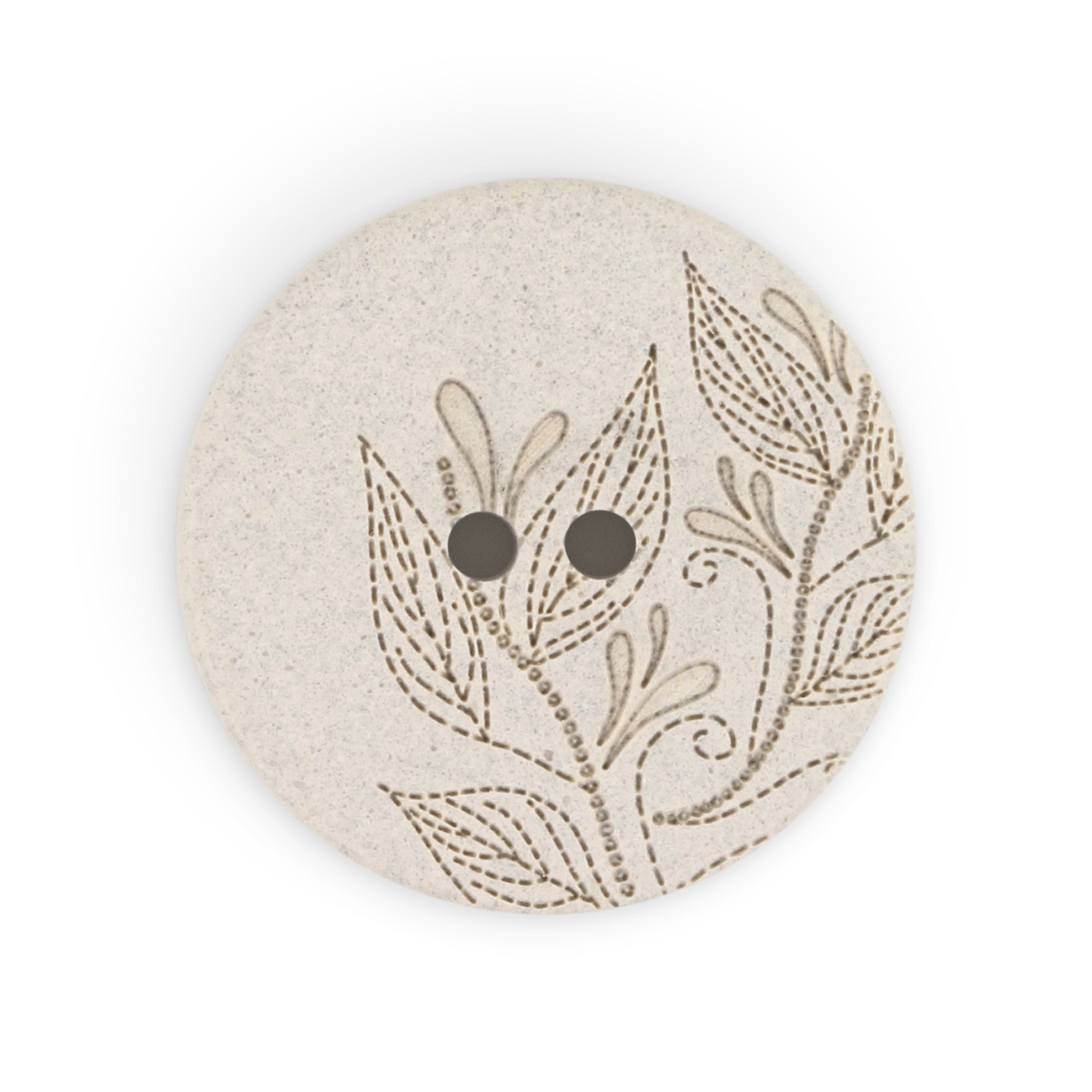 Dritz Recycled Hemp Round Floral Button, 23mm, Light Gray, 6 Buttons ...