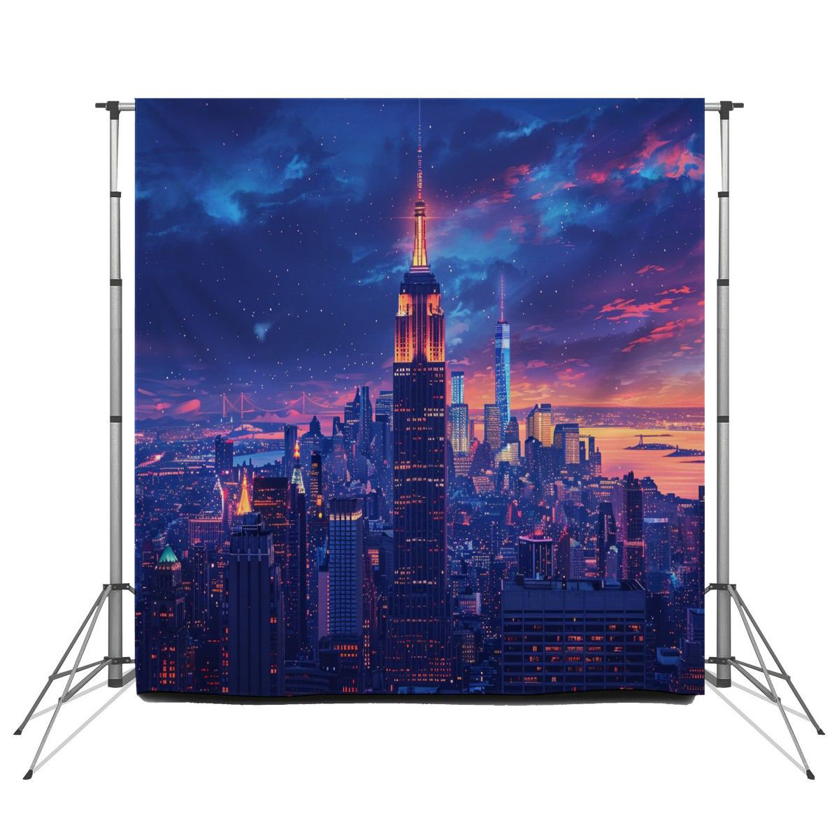 VisionDecor New York Skyline Backdrop Cityscape Large Twilight Glows ...