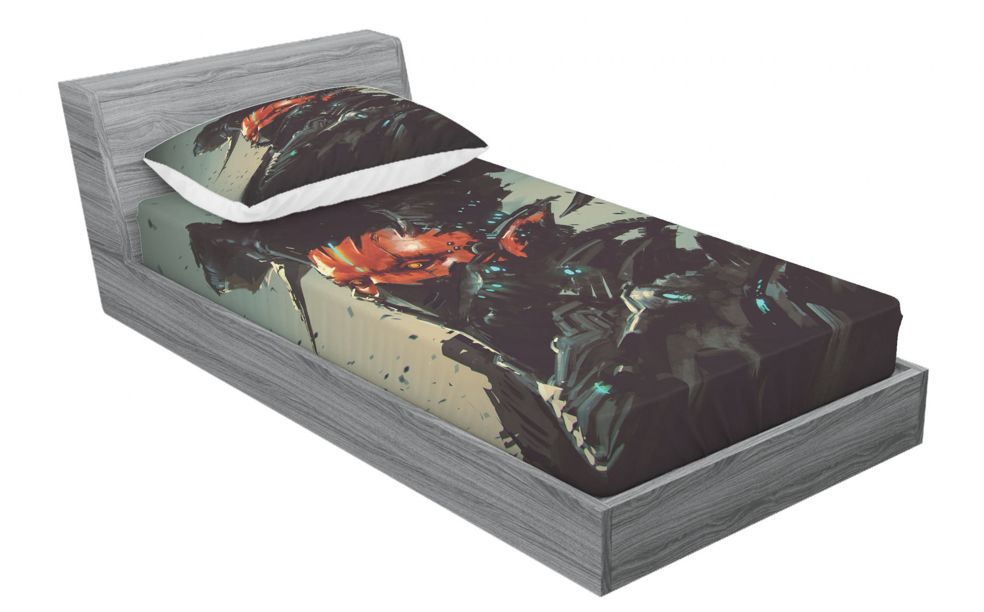 Ambesonne Unusual Sinister Robotic Demon Character Futuristic Computer ...