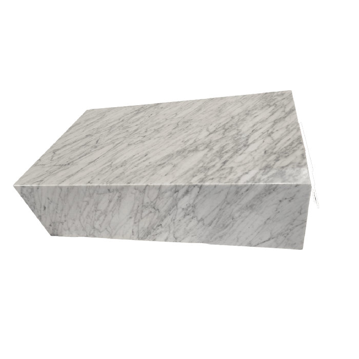 BETACH Genuine Marble Block Coffee Table - Carrara Marble | Wayfair