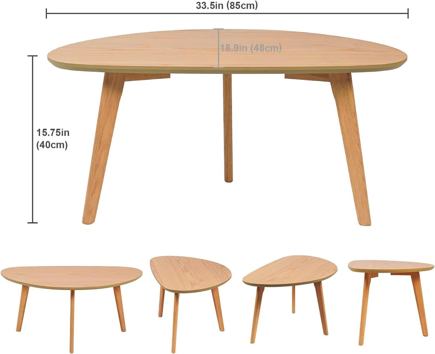 George Oliver Small Oval Coffee Table For Small Space,Simple Modern ...