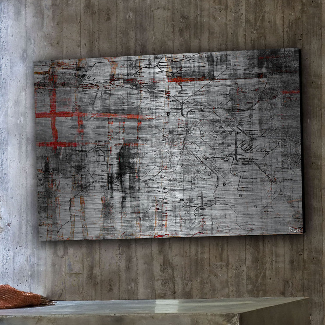 Parvez Taj 'Metro' by Parvez Taj Painting Print on Brushed Aluminum ...