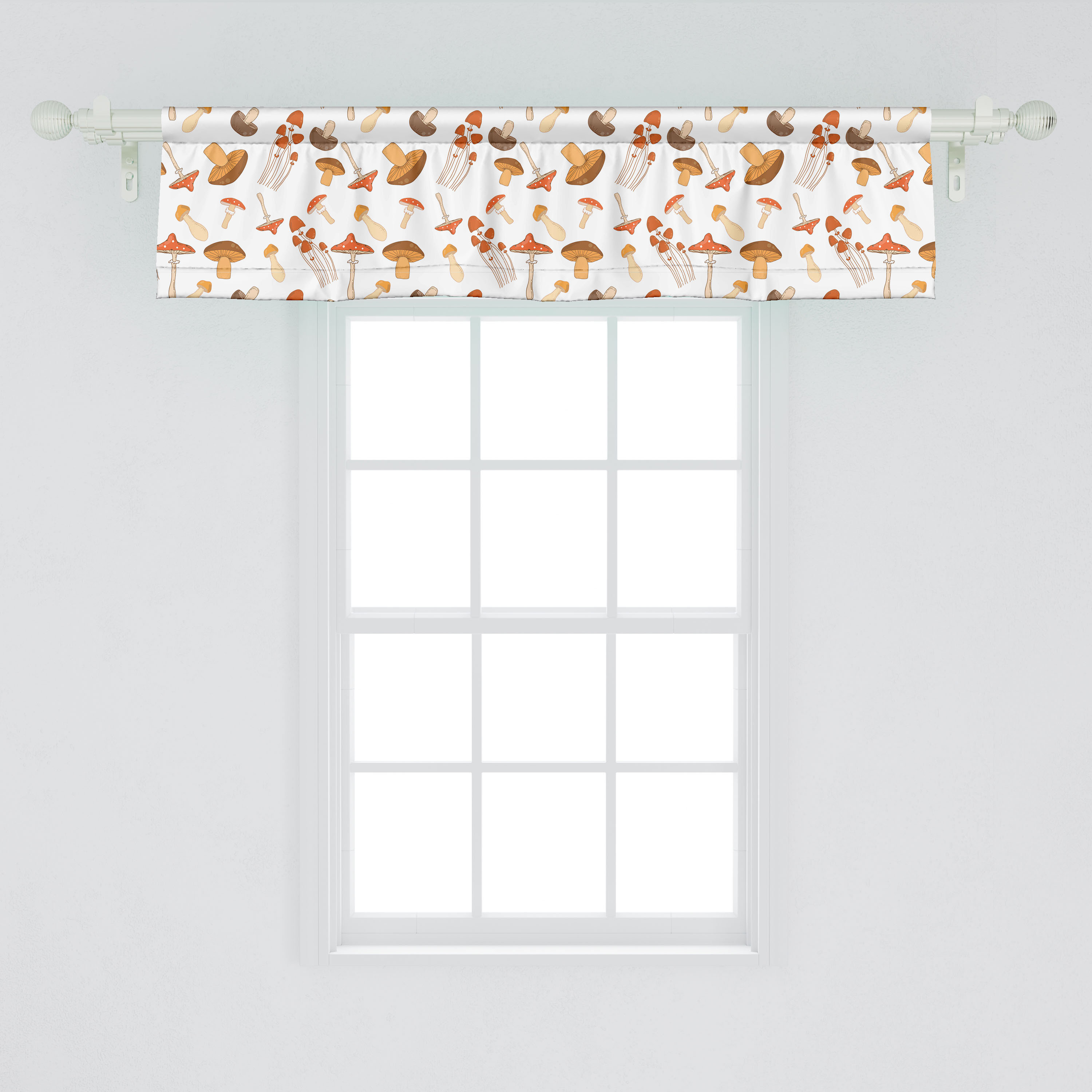 Ambesonne Autumn Valance Pack of 2 Colorful Mushroom Fall Art Warm ...