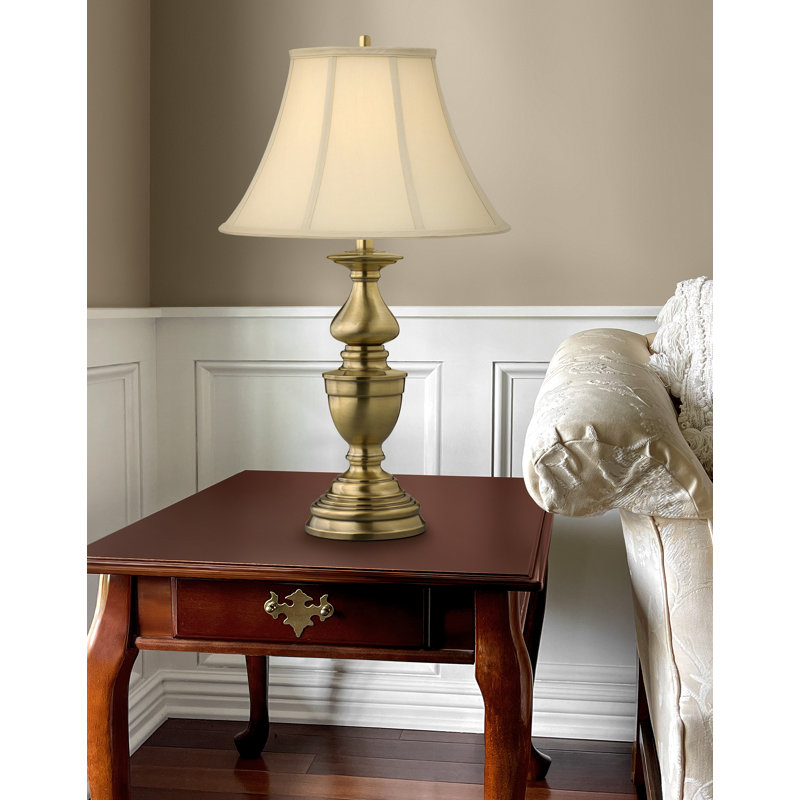 Medallion Lighting Balustrade 30" Satin Antique Brass Table Lamp ...