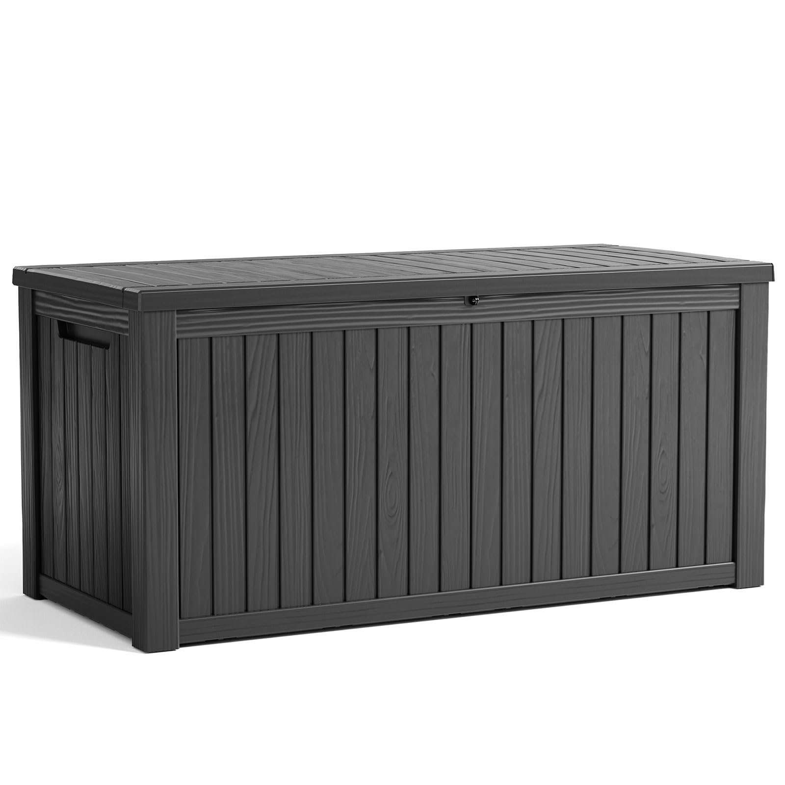 LGHM Lockable Resin Deck Box,outdoor Black Storage Box For Patio ...