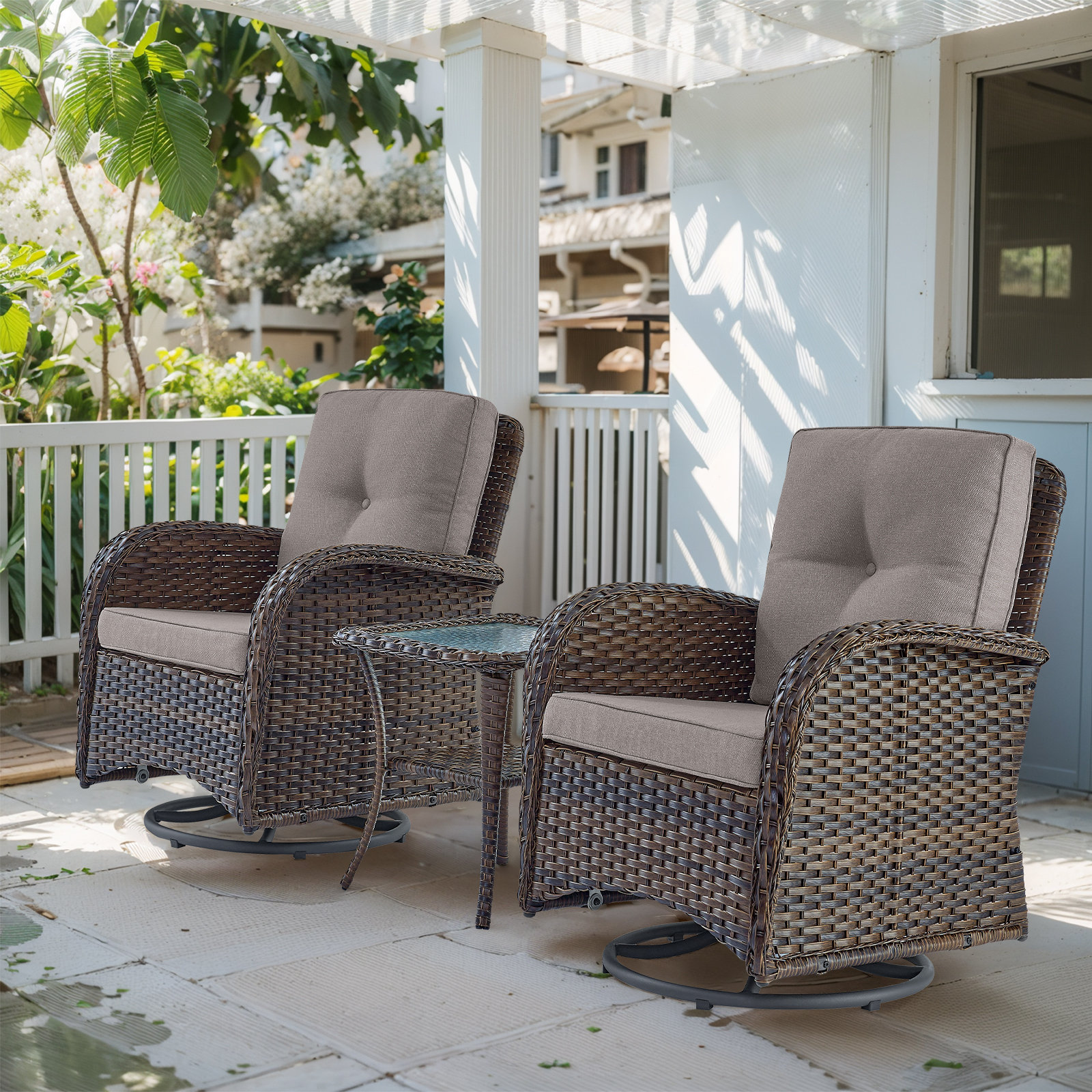 Lark Manor™ Aristil 2 - Person Outdoor Wicker Swivel Rocker Chair ...
