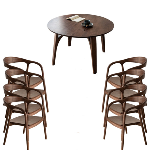 Dining Elegance Mid ancient style circular table and chair - Wayfair Canada