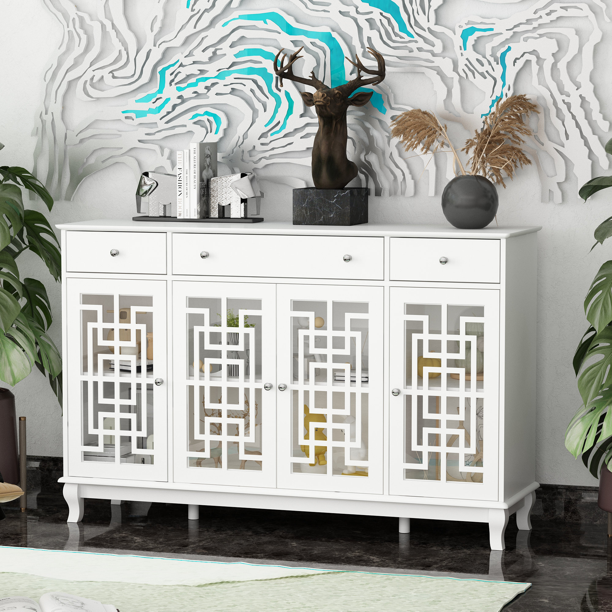 Winston Porter 55.1" Wide 3 Drawers Sideboards - Wayfair Canada