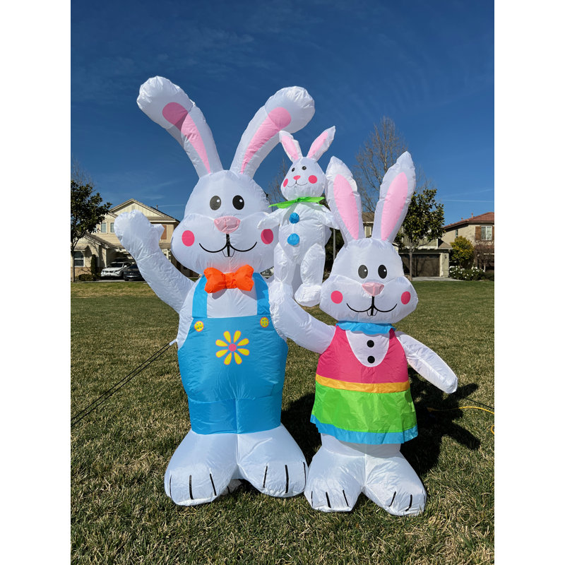 BZB Goods 5 Foot Tall Happy Easter Lighted Inflatable Bunny Rabbit ...