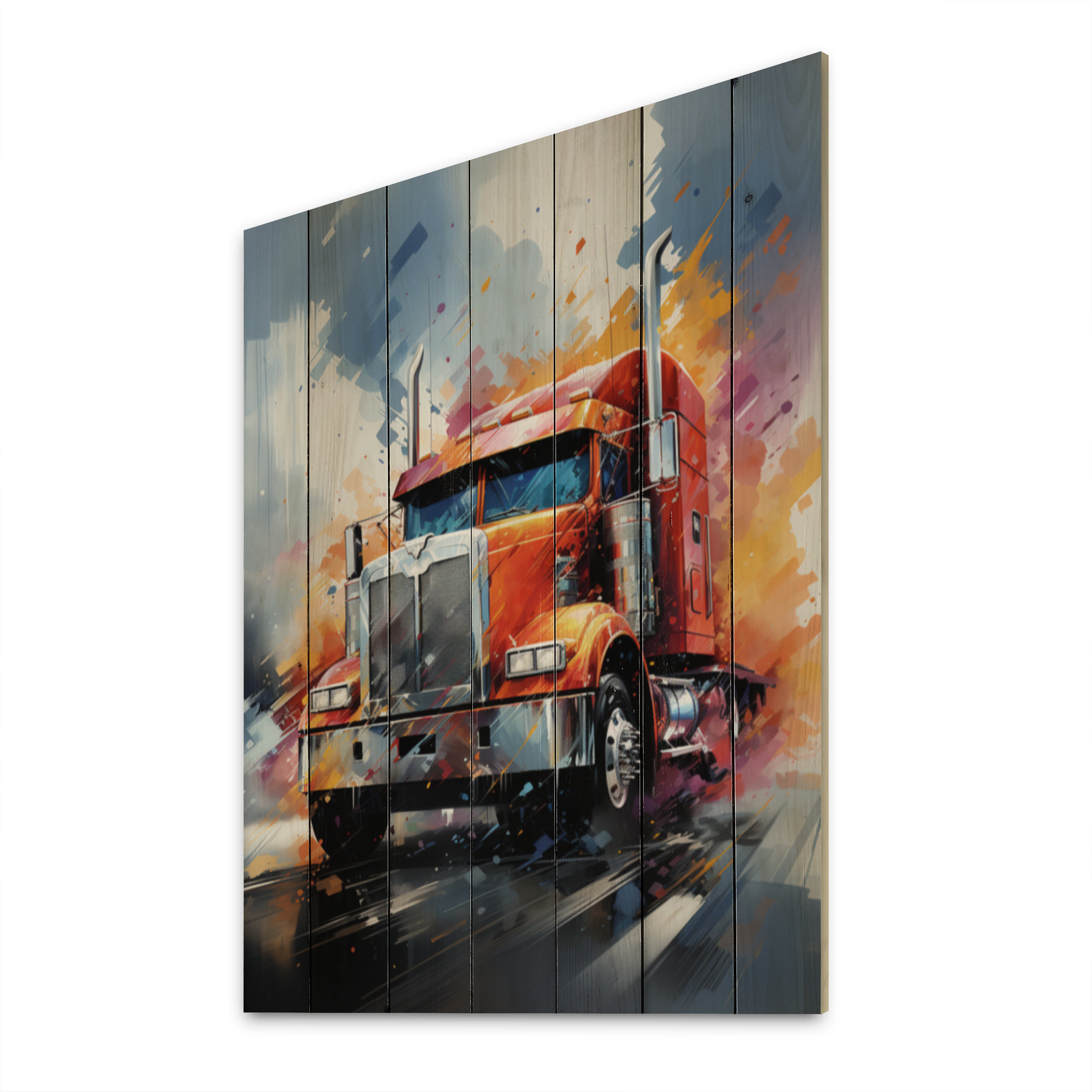 Latitude Run® Semi Truck Speed Demon II On Wood Print | Wayfair
