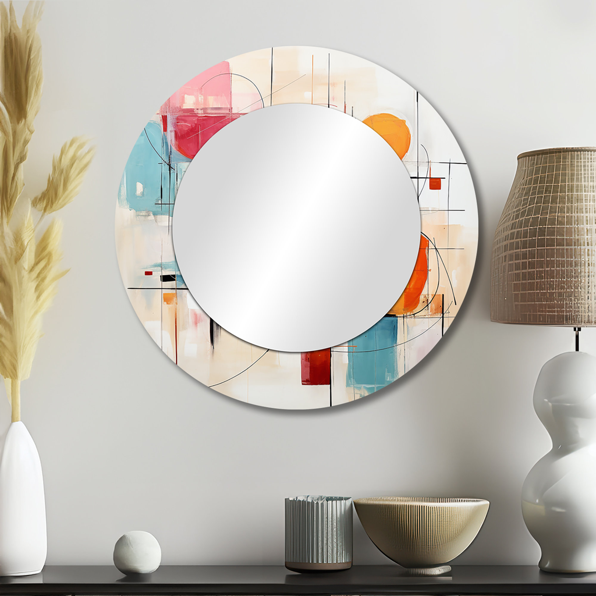 Design Art Colorful Mid Century Abstract Fusion III - Midcentury Modern ...