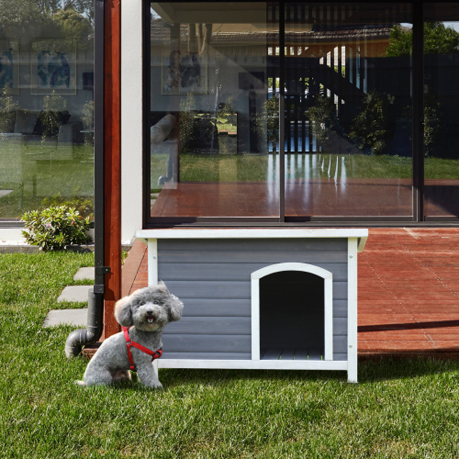 Ophelia & Co. Wooden Outdoor Dog House | Wayfair