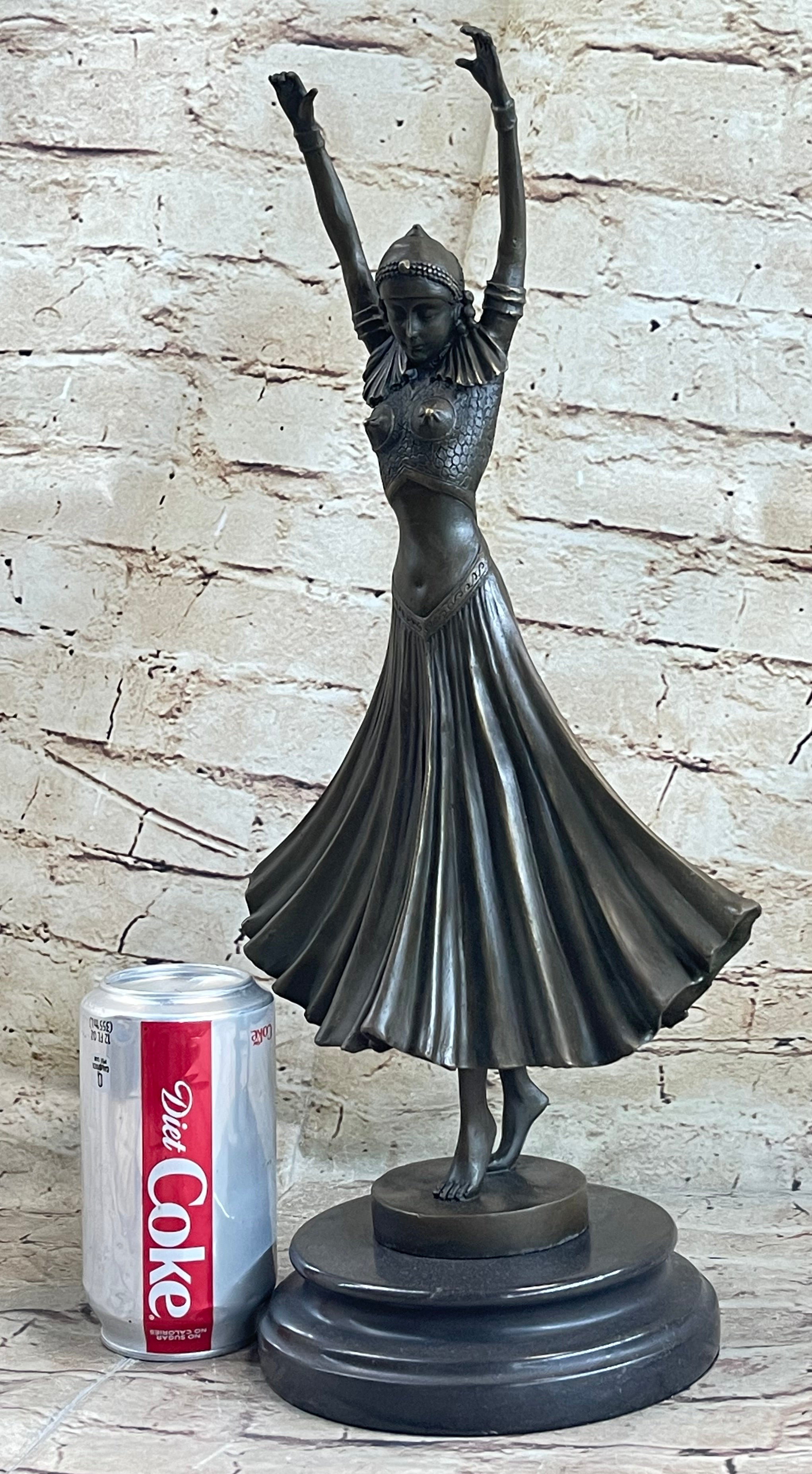 Canora Grey Amilio Art Deco Chiparus Russian Dancer Hands Raised Bronze ...