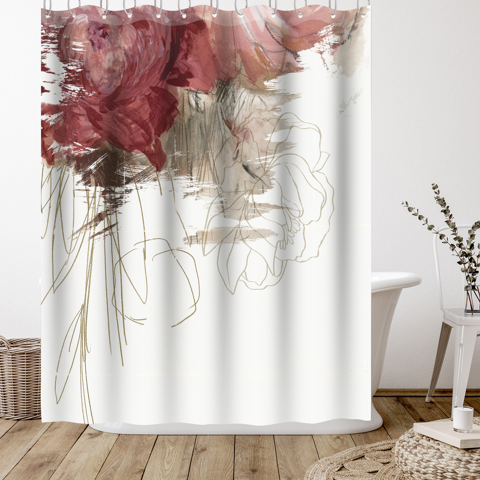 The Twillery Co.® Abstract Shower Curtain Crimson Lust by PI Creative ...